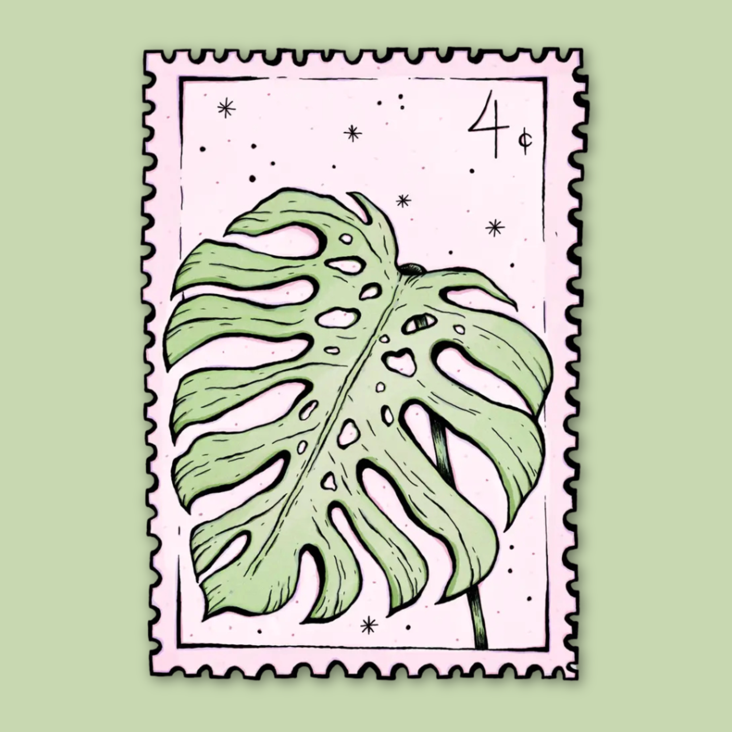 Monstera Leaf Sticker - Postage Stamp Rare Plant Sticker – The Plant Room